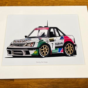 Legacy RS Rally Car Cartoon Style Drawing - Etsy