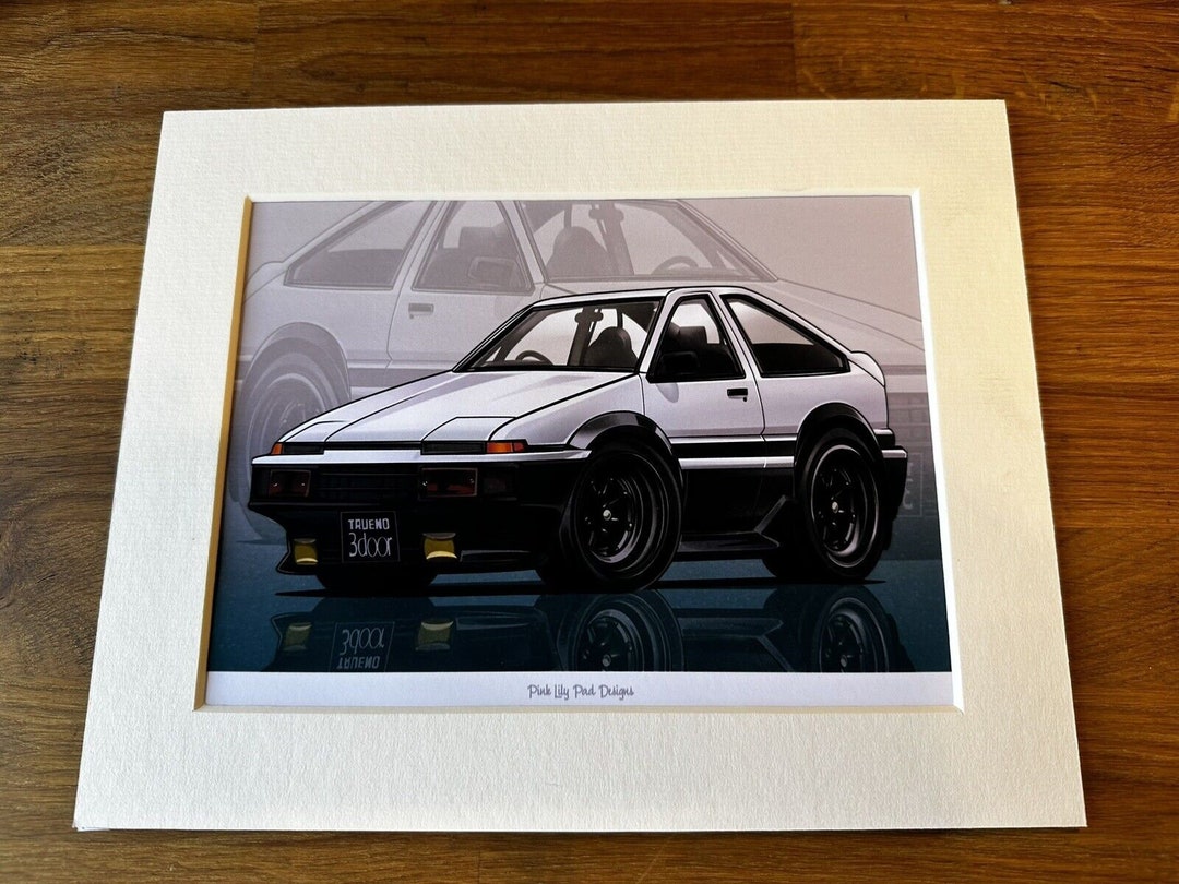 Toyota AE86 Tureno Cartoon Style Car Drawing. - Etsy