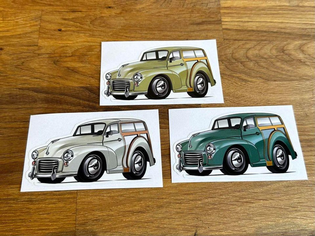 Morris Minor Traveller Cartoon Style Sticker - Etsy