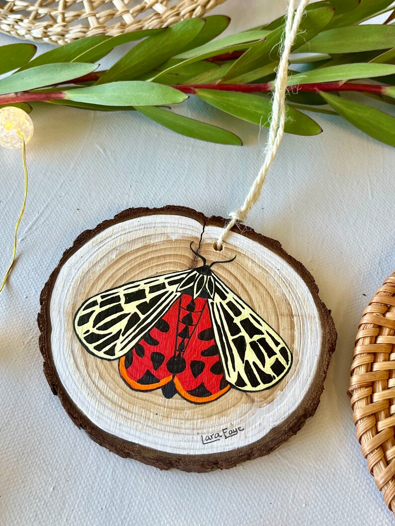 Tiger Moth Hand Painted Ornaments - Etsy