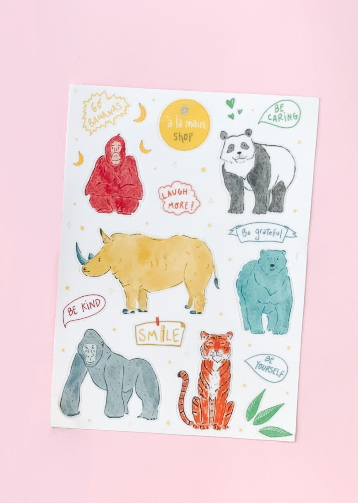 Endangered Animals Sticker Sheet / Cute Animals Theme Stickers | Etsy