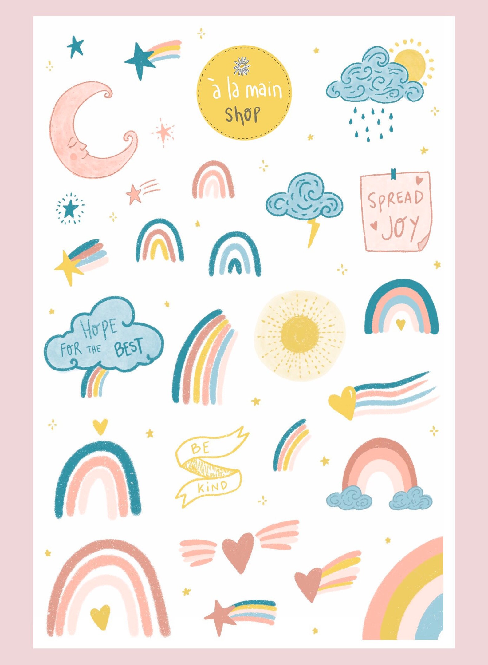 Rainbow Sticker Sheet / Cute Theme Rainbow and stars stickers | Etsy