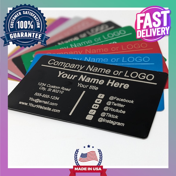 Laser Engraved Metal Business Cards - Etsy