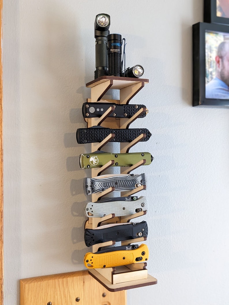 Floating Wall Mount EDC Rack Storage Display for Pocketknives, Knife ...