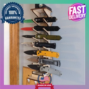 Floating Wall Mount EDC Rack Storage Display for Pocketknives, Knife ...