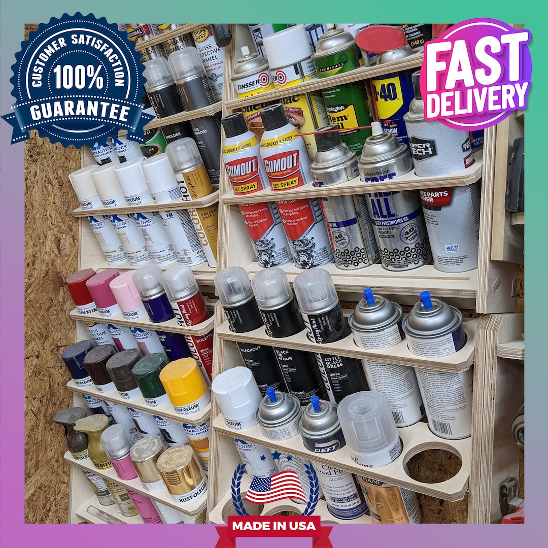 15 Can Spray Paint Storage Rack: Wall Mountable Organizer - Etsy