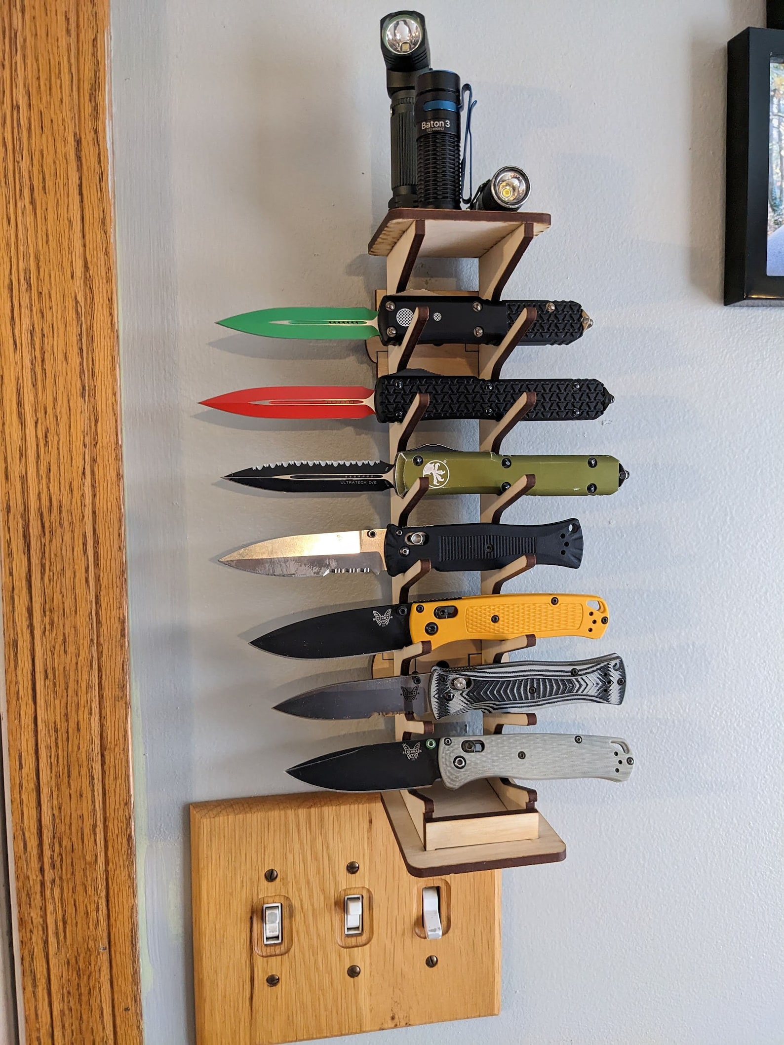 Floating Wall Mount EDC Rack Storage Display for Pocketknives, Knife ...