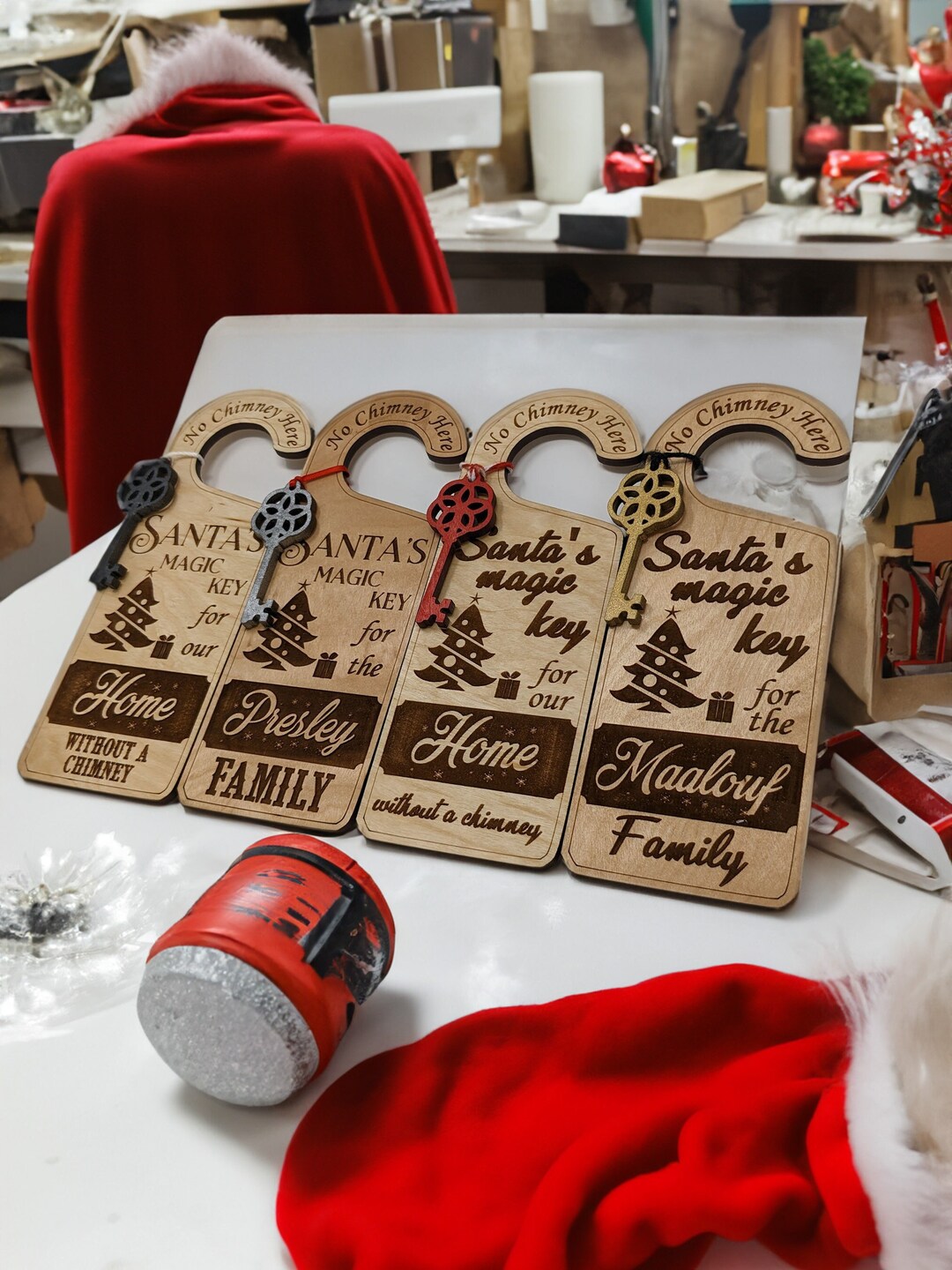 Santa's Magic Key Door Hanger Personalized Keeping the - Etsy