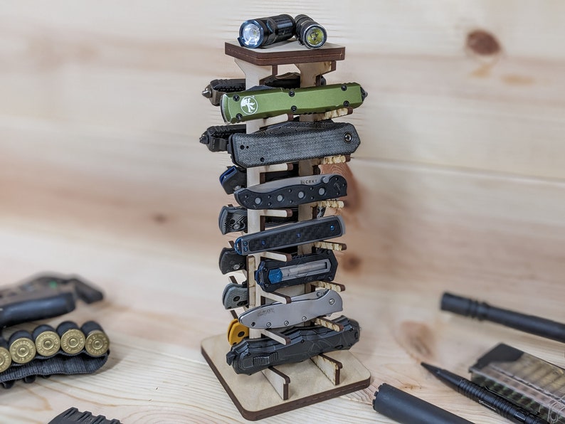 EDC Knife MEGA Double Rack Storage Display for Pocketknives - Etsy