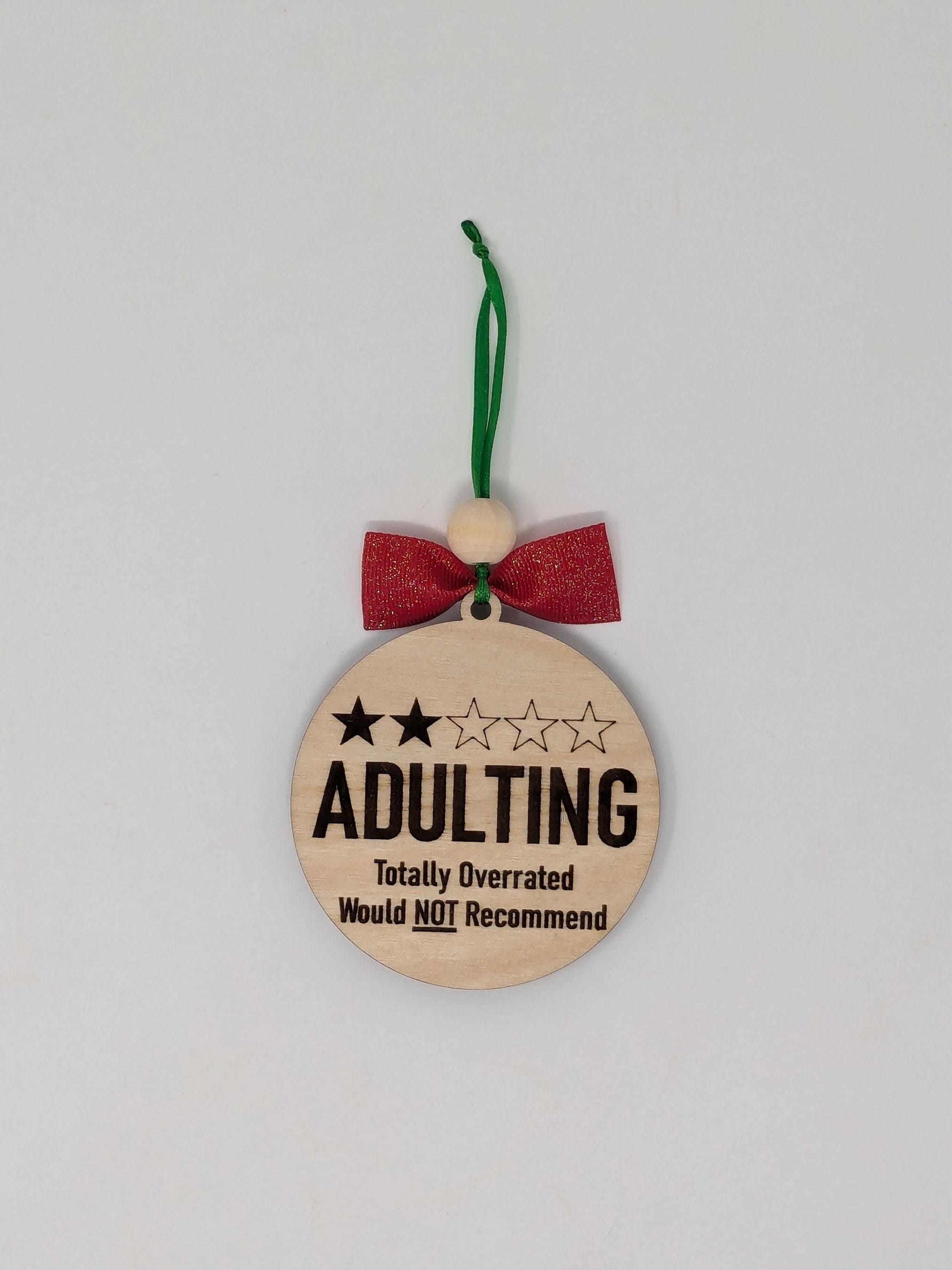 Funny Adulting Two-star Christmas Ornament: Overrated Gift - Etsy