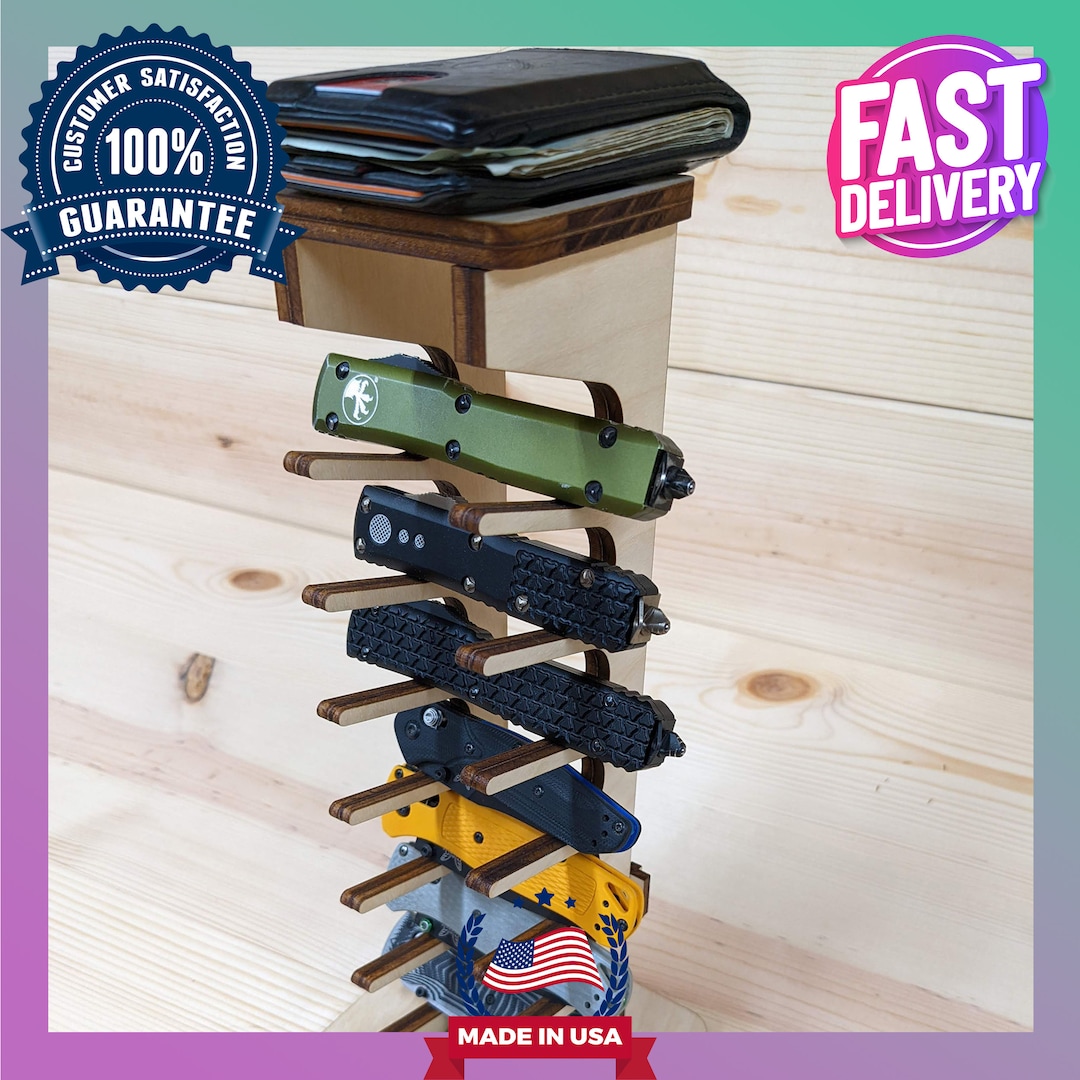 EDC Knife Rack Storage Display for Pocketknives, Blade Organizer, Blade ...