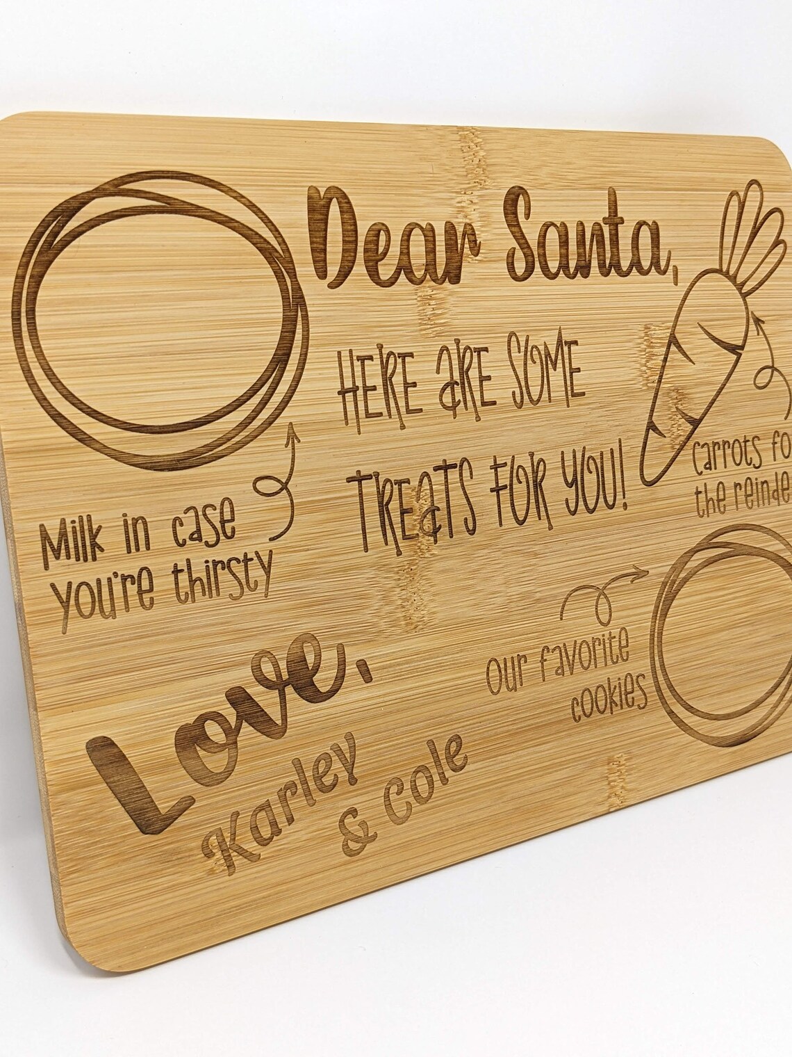 Dear Santa Tray Personalized Santa Cookie Tray Engraved - Etsy