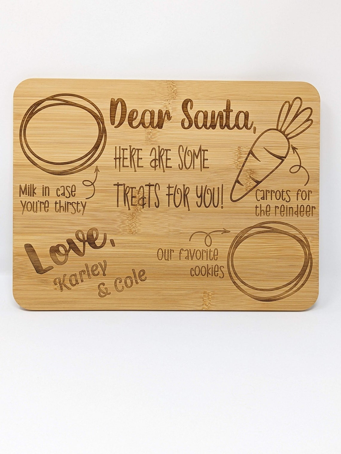 Dear Santa Tray Personalized Santa Cookie Tray Engraved - Etsy