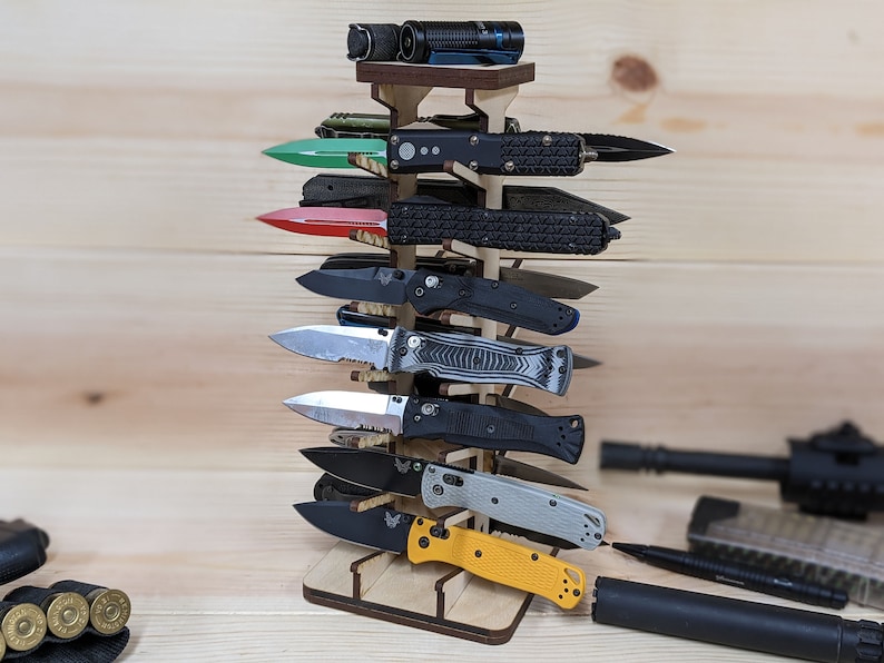 EDC Knife MEGA Double Rack Storage Display for Pocketknives - Etsy