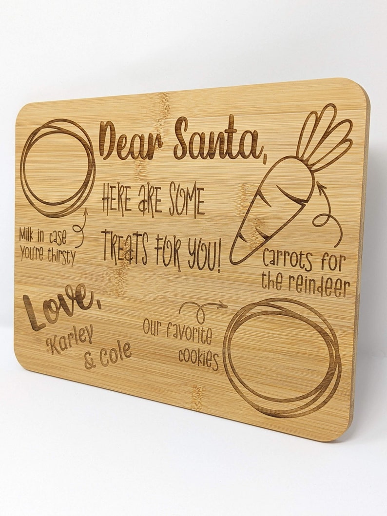 Dear Santa Tray Personalized Santa Cookie Tray Engraved - Etsy