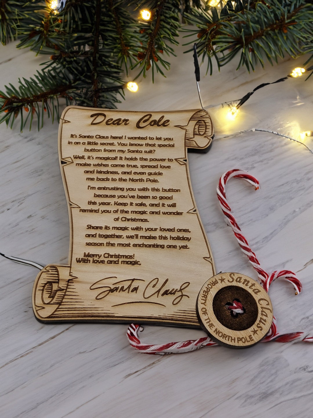 Santa's Lost Button With Personalized Note: Christmas Keepsake - Etsy