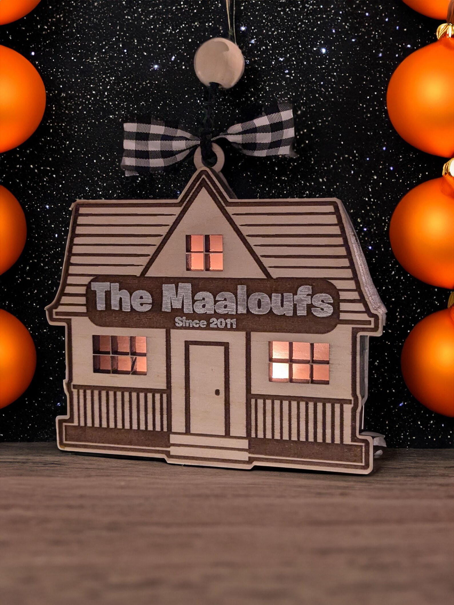 Personalized Light up House Christmas Tree Ornament Home for the ...