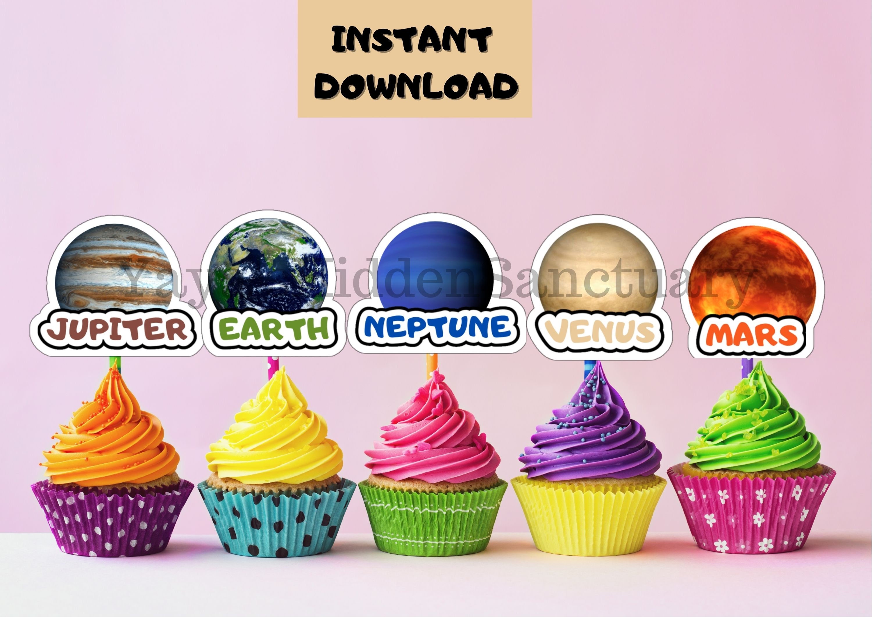 Cupcakes With Edible Solar System