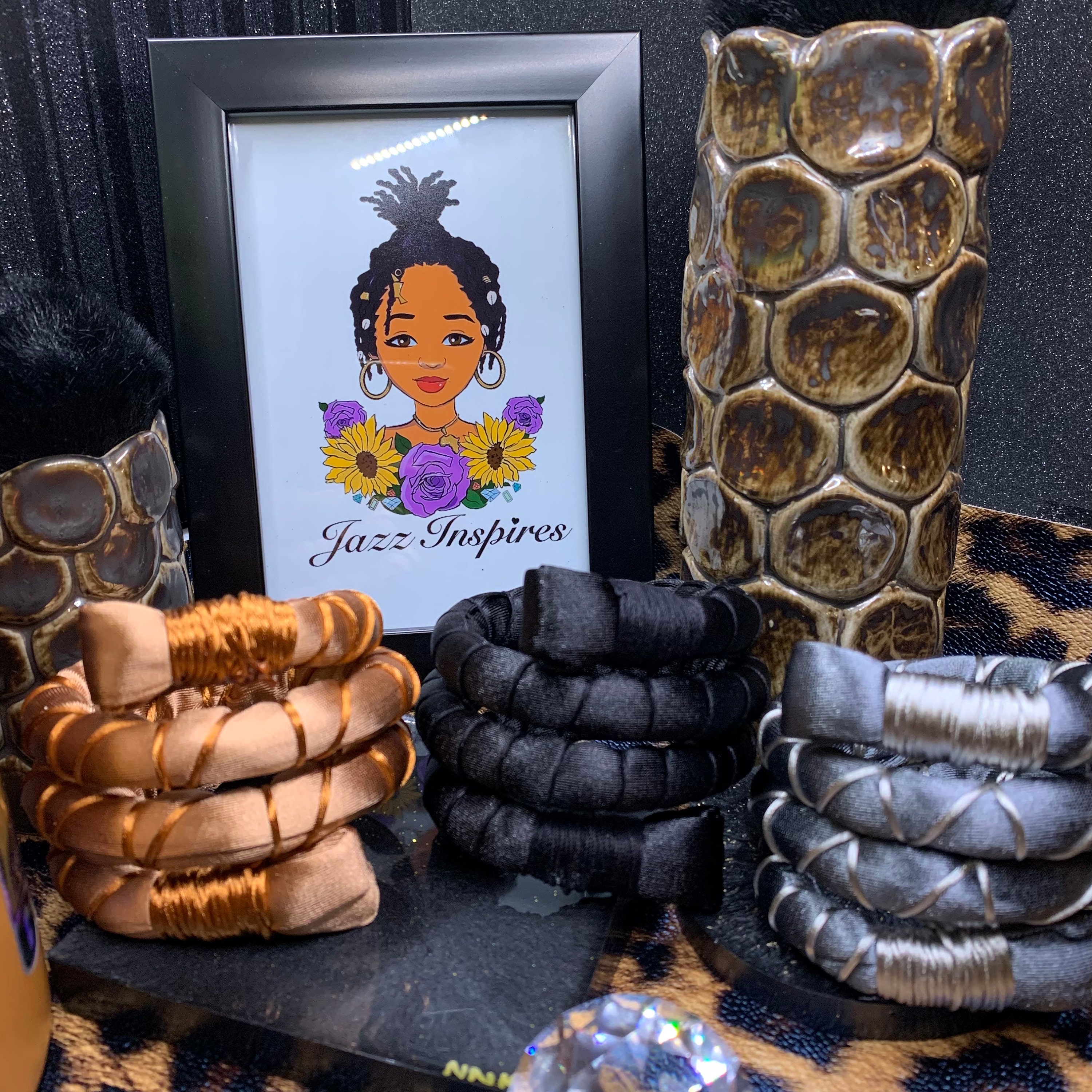 Loc Ties 3 Piece Set | Mystery African Prints & Satin Dread Wrap Ties ...