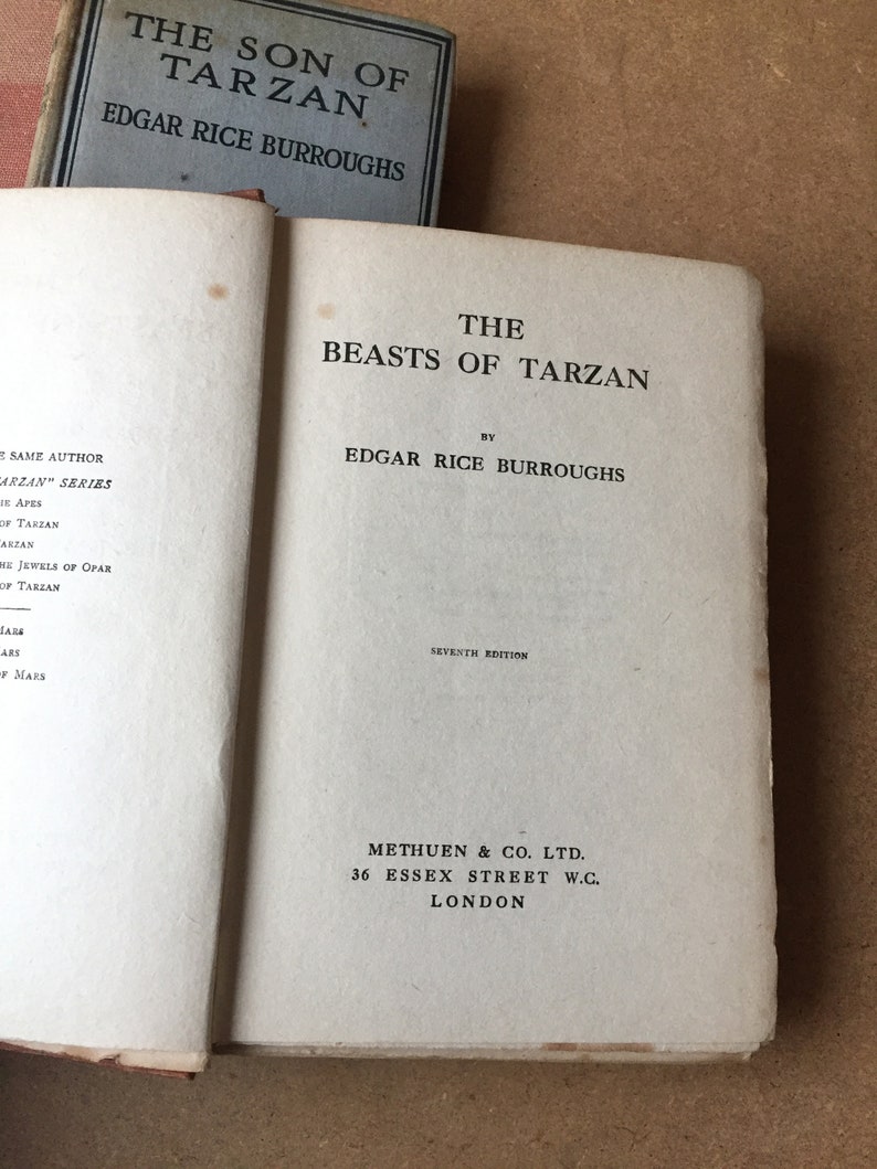 4 X Tarzan by Edgar Rice Burroughs Books Jungle Adventure - Etsy