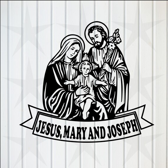 Mary And Joseph Clipart Black And White