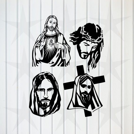 Digital Jesus SVG dxf png clipart vector cricut cut cutting cnc Drawing ...