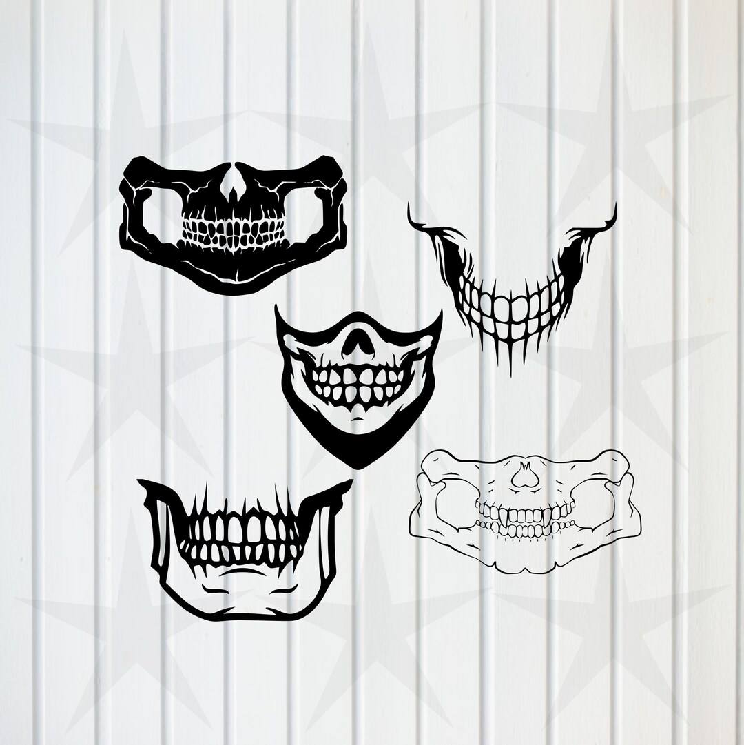 Half Skull Face Pack Svg Clipart Cricut Silhouette Cut - Etsy Australia