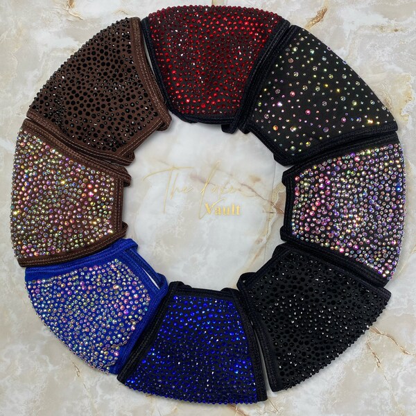 Rhinestone Mask - Etsy