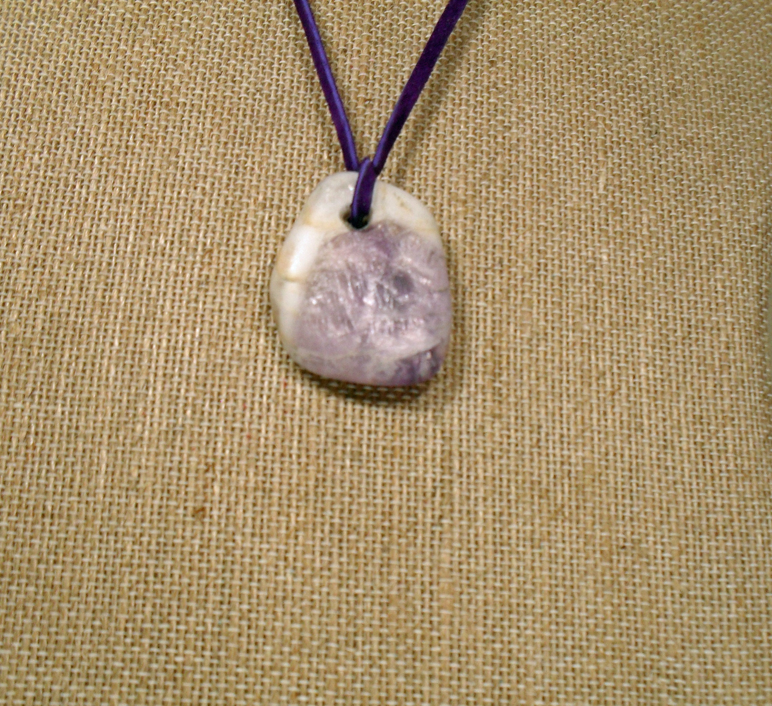 Corundum Gemstone Highly Polished Handmade Pendant With a Deer Hide ...