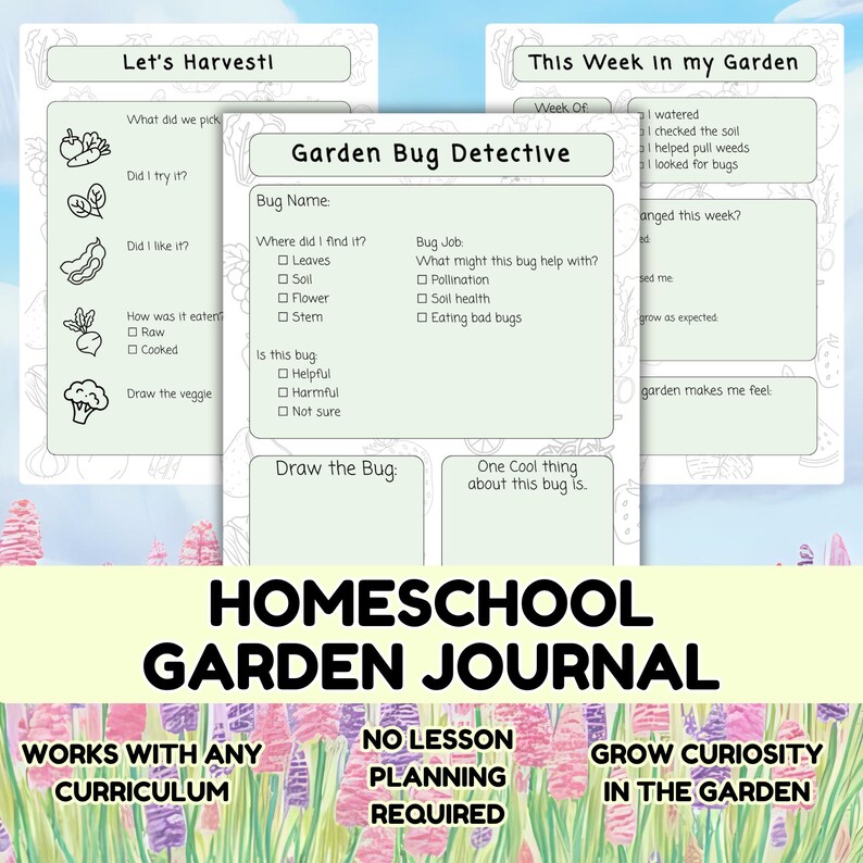 Kids Homeschool Garden Journal: Plant Life Cycle Activities (PDF ...