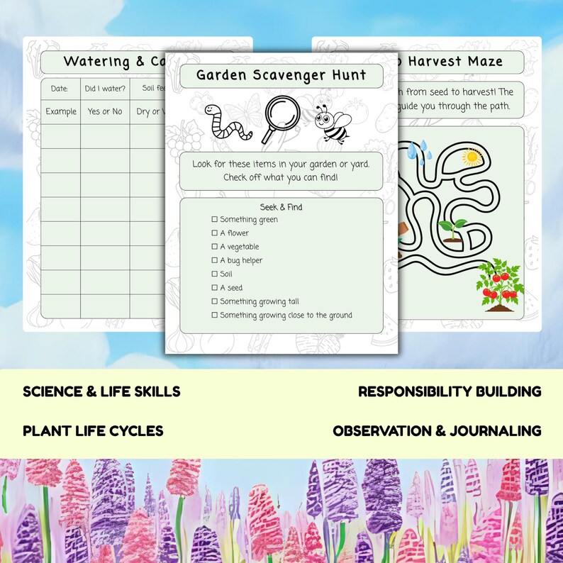Kids Homeschool Garden Journal: Plant Life Cycle Activities (PDF ...