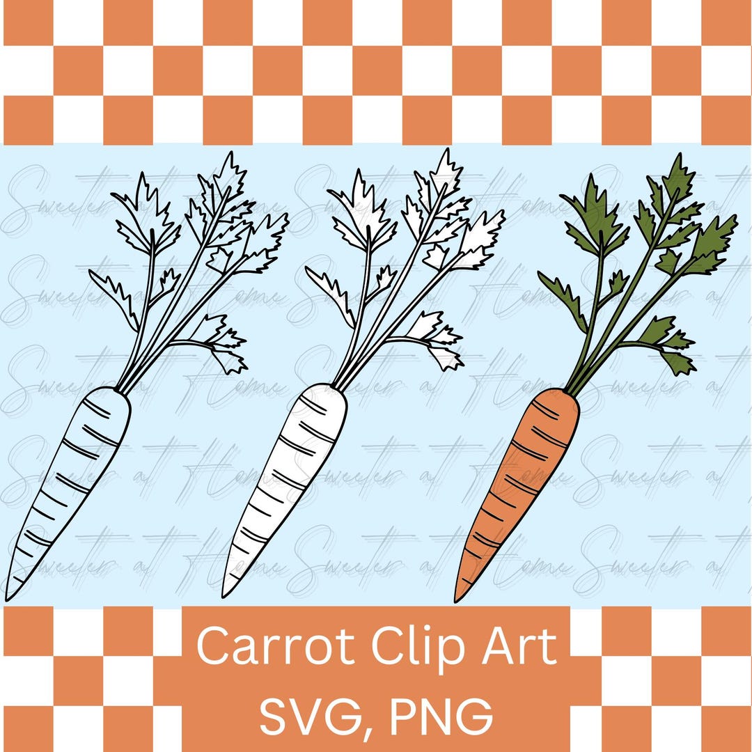 Easter Clip Art PNG | Spring Bunny, Carrot Clipart | Printable Graphics ...