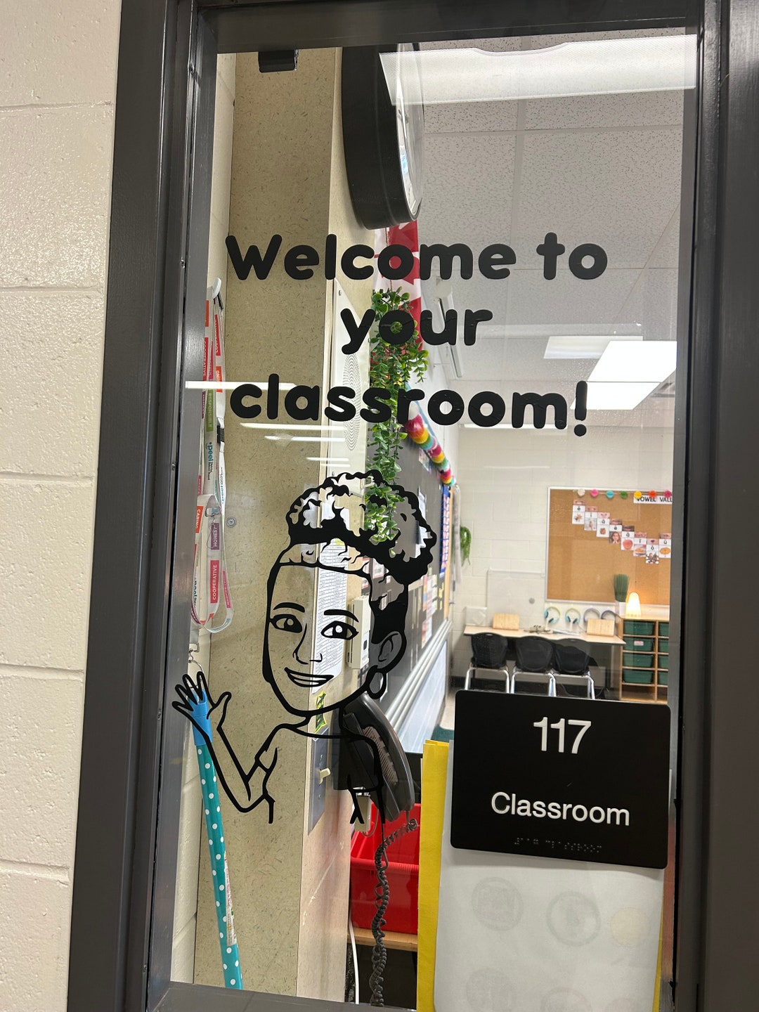 Bitmoji Decal For Door Bitmoji Vinly Decal Classroom Teacher Etsy