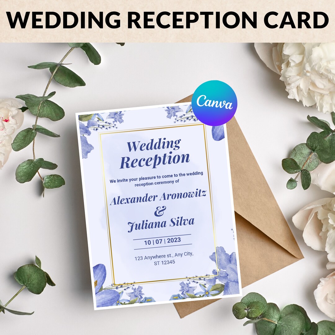 Wedding Reception Invitation Card / Minimalist Wedding Reception Card ...