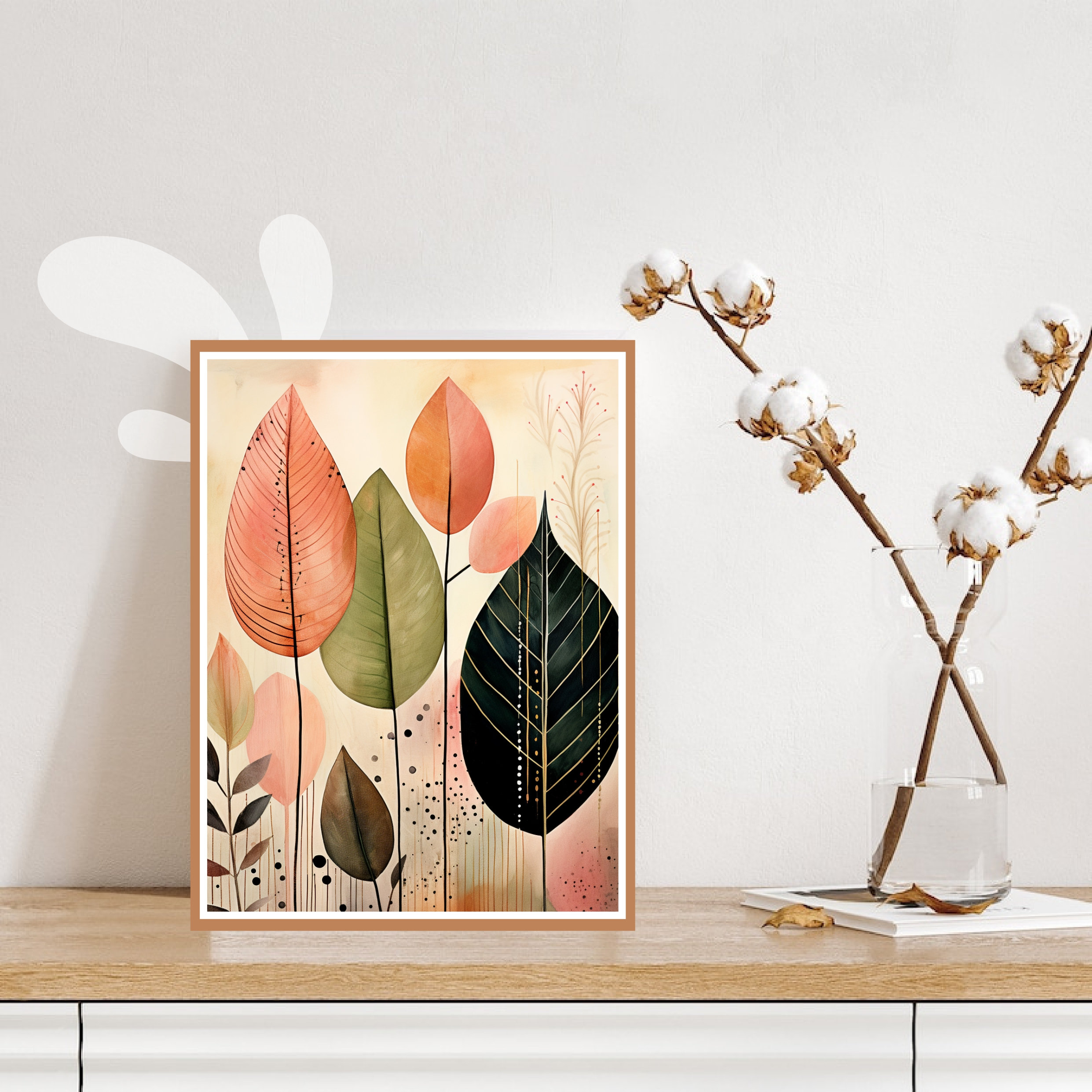 Dreamy Boho Leaves / Printable Digital Art / Digital Wall Art / Hippie ...