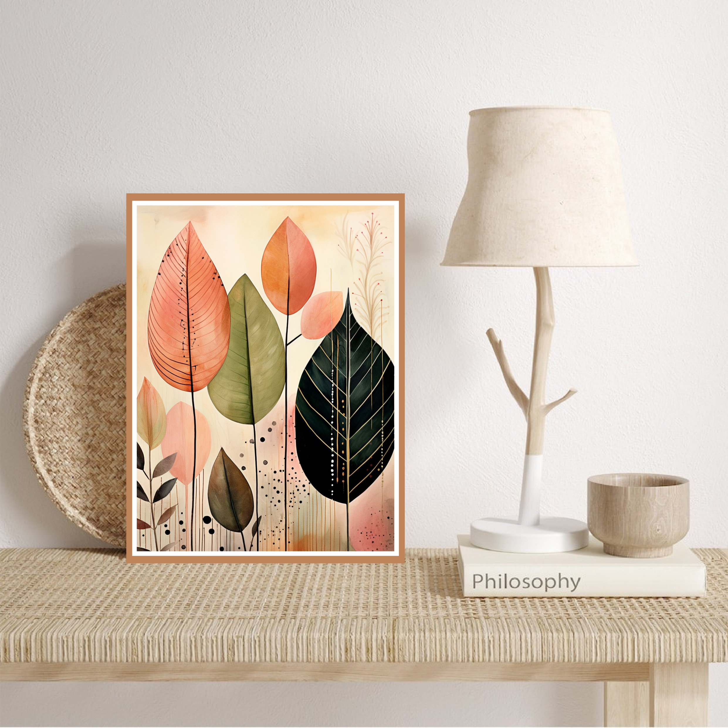 Dreamy Boho Leaves / Printable Digital Art / Digital Wall Art / Hippie ...