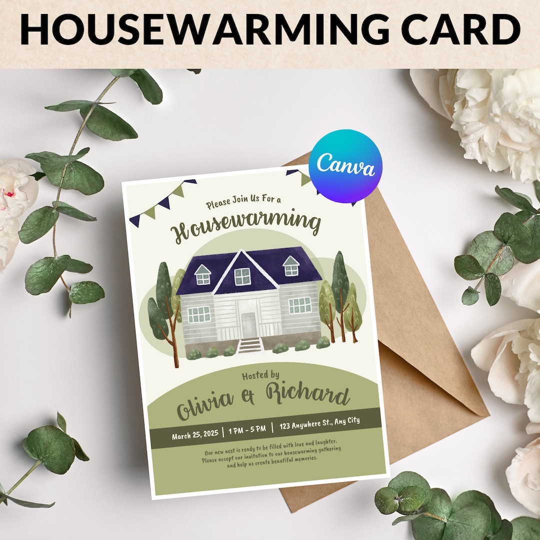 Housewarming Invitation Card / Editable House Warming Invitation ...