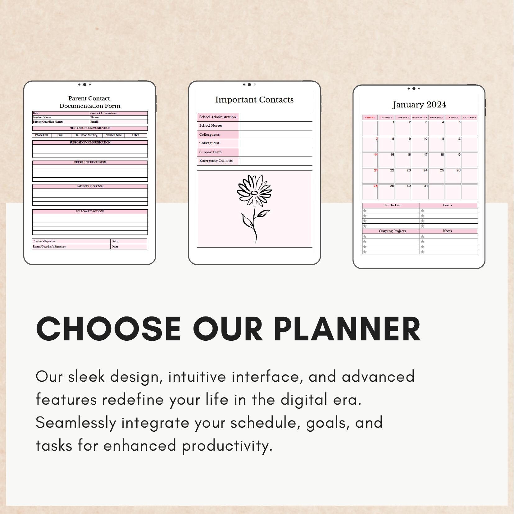 2024 Teacher Planner / Digital Teacher Planner / Teacher Planner ...