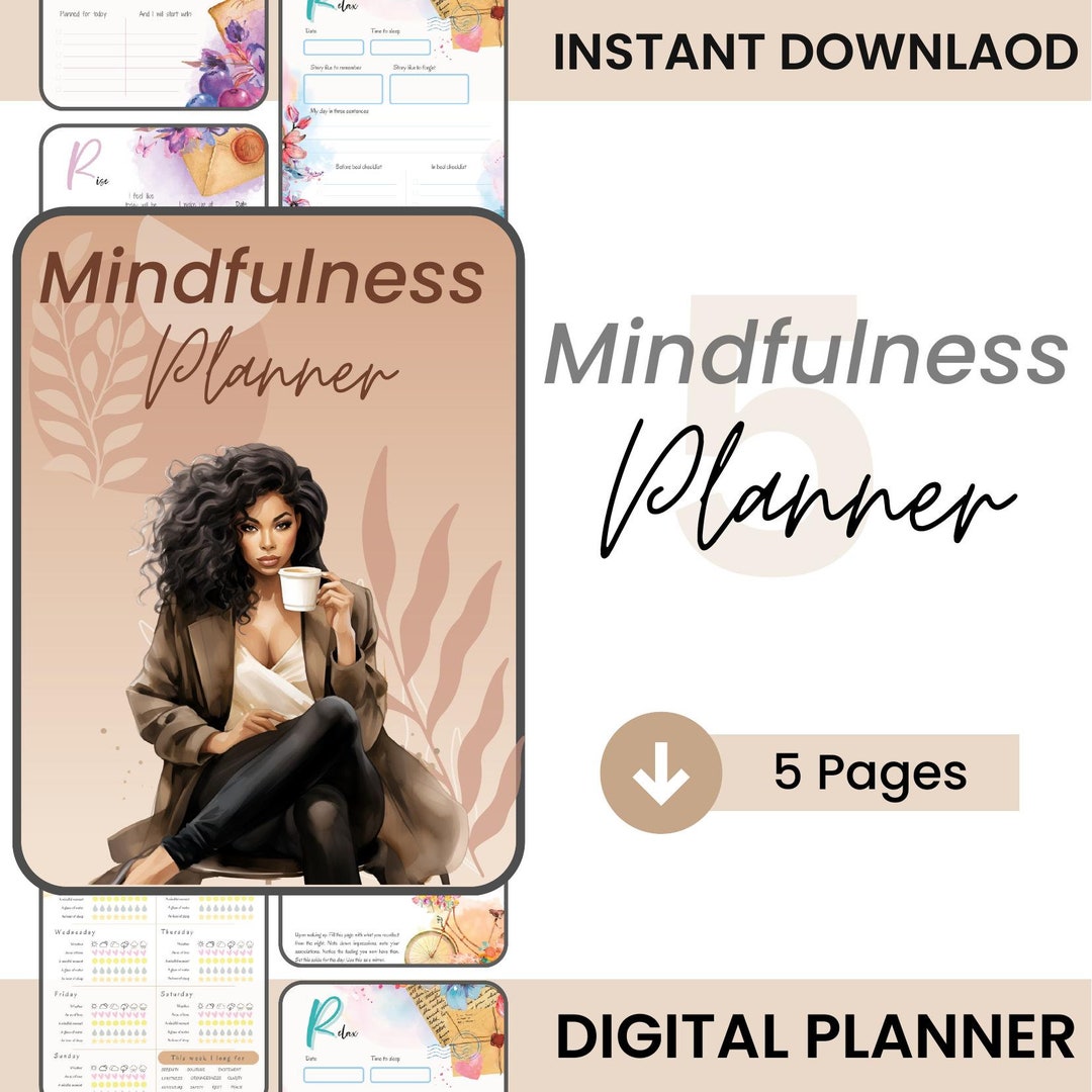 Mindfulness Printable Planner / Digital Planners / Mindfulness Journal ...