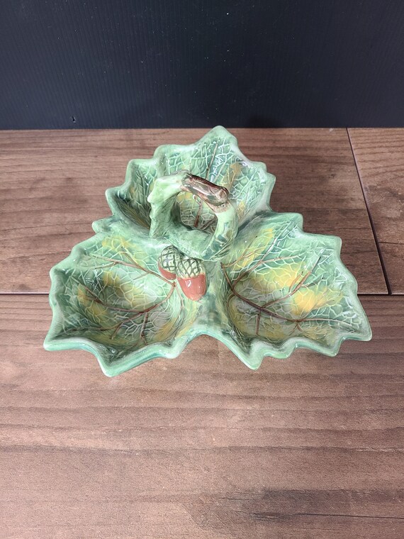 Maxcera ceramic pottery 3 partition dish fall foliage | Etsy