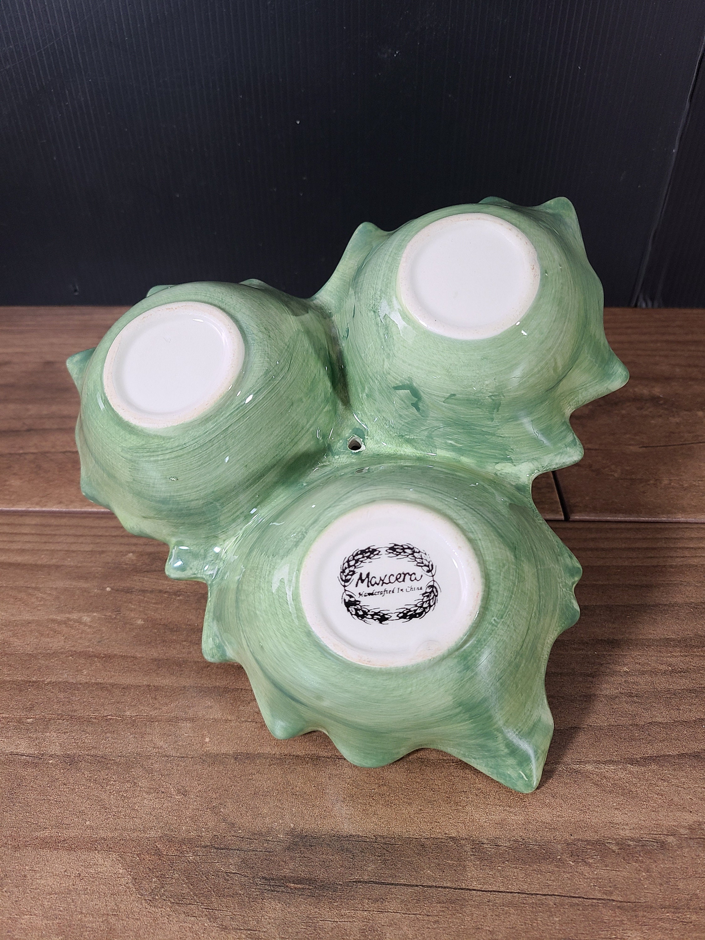 Maxcera Ceramic Pottery 3 Partition Dish Fall Foliage - Etsy