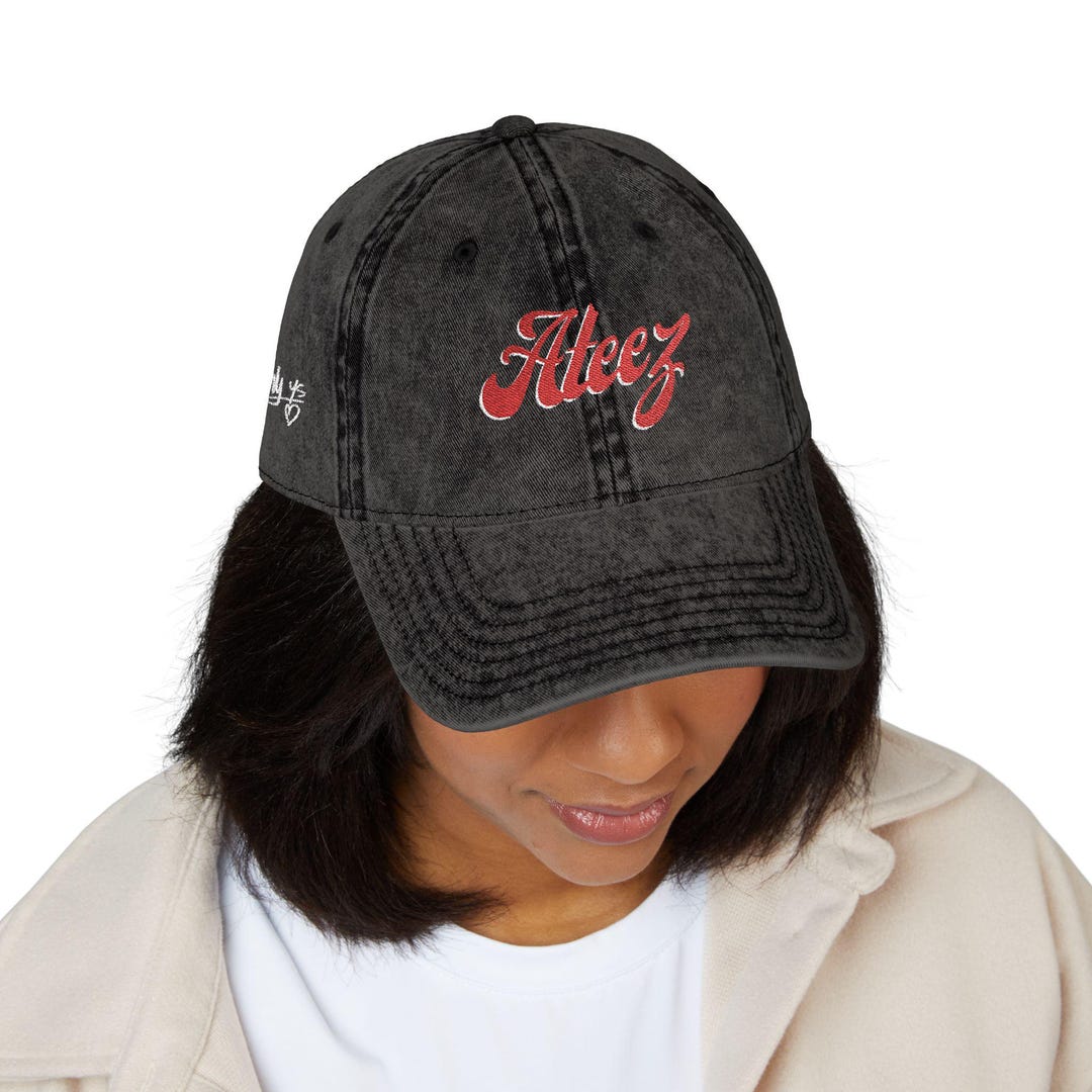 Ateez Logo Embroidered Vintage Cap: K-pop Fan Gift - Etsy
