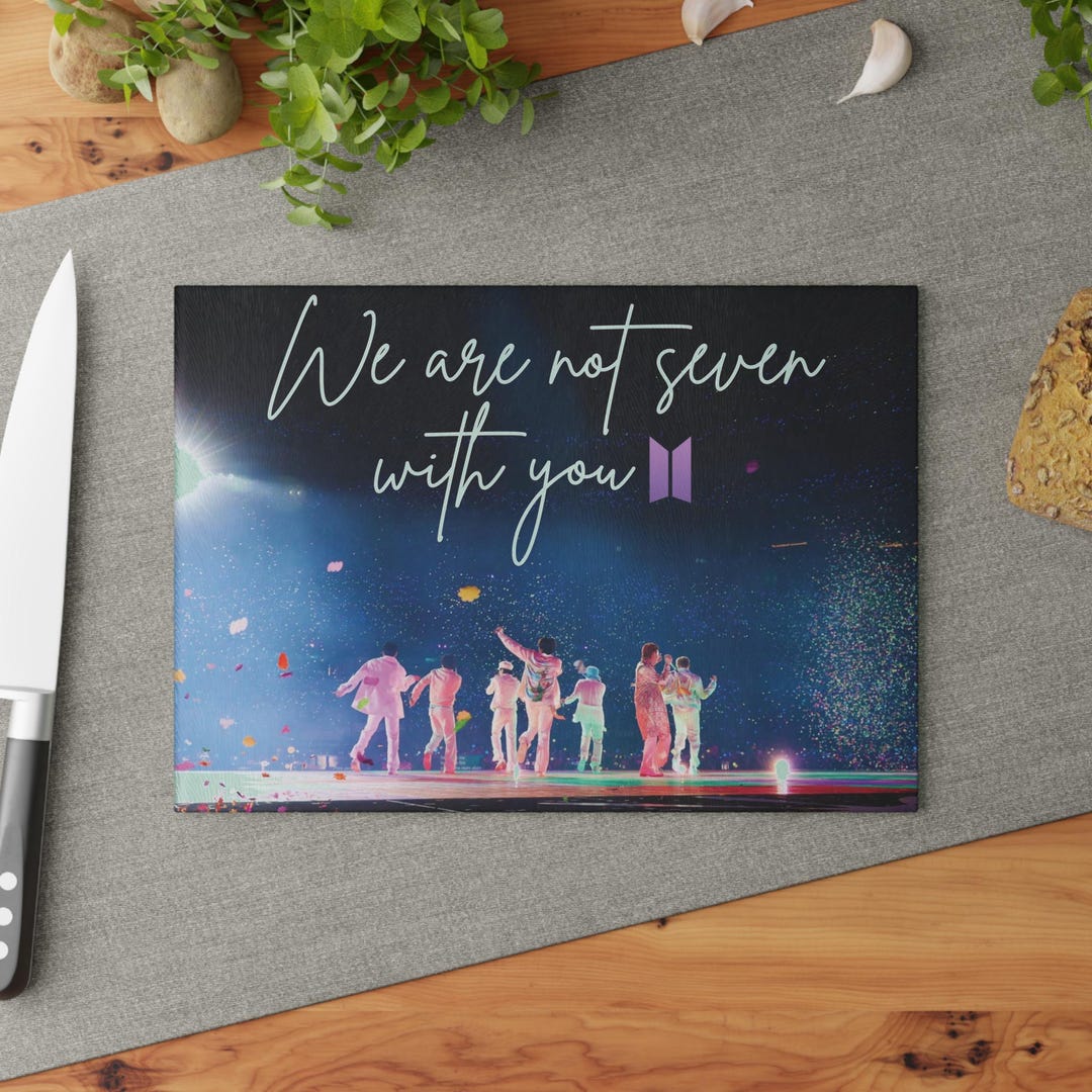 BTS Cutting Board: K-pop Kitchen Decor, Tempered Glass - Etsy