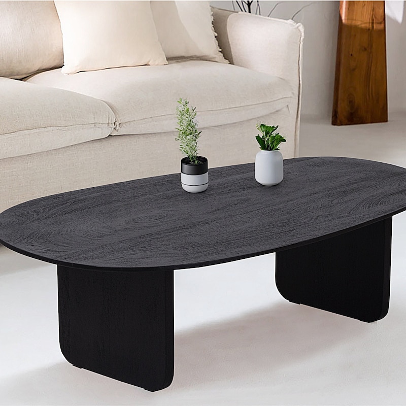 Black Wood Coffee Table - Etsy