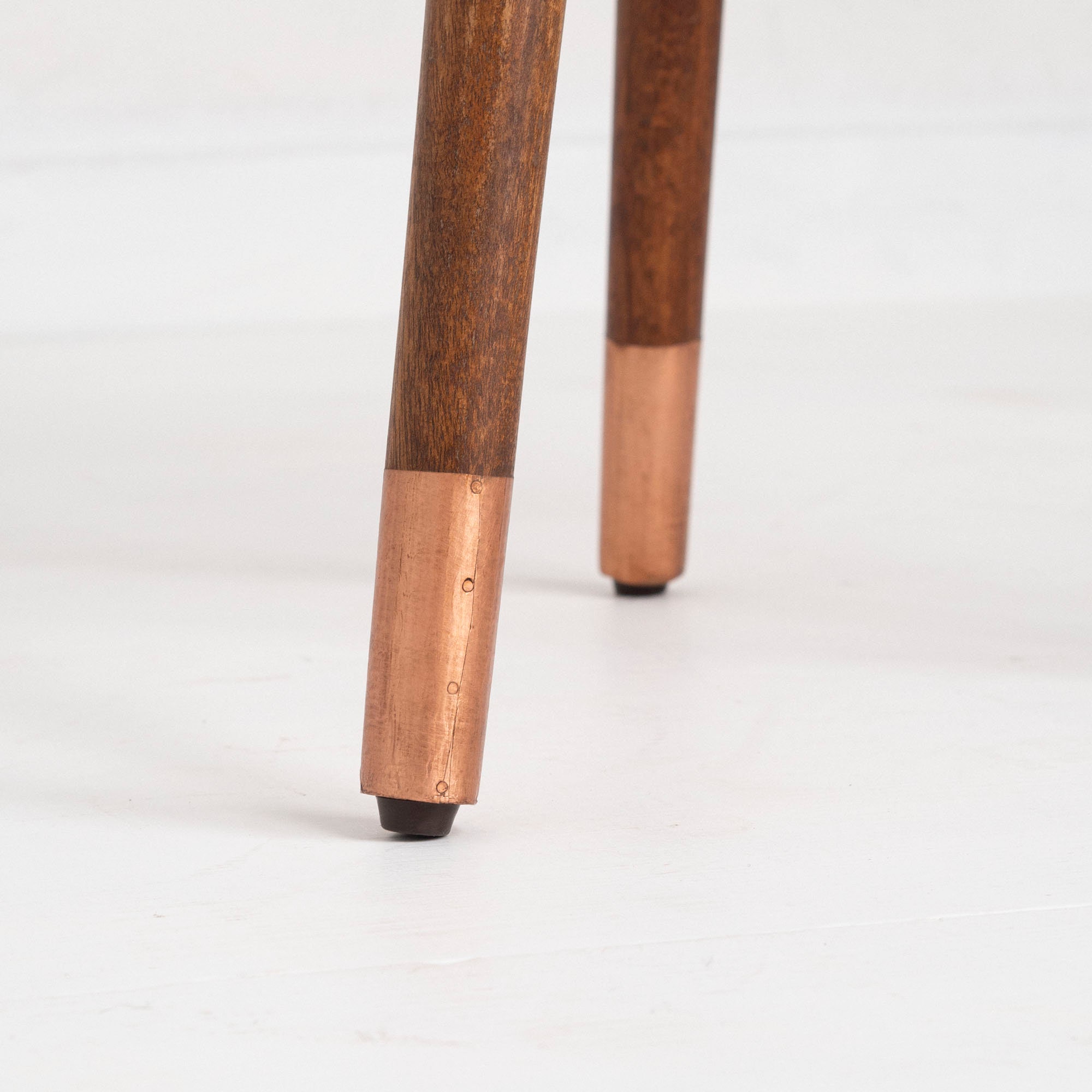 Metal Cladding Side Table / Round Accent Table / Copper Accent Table ...