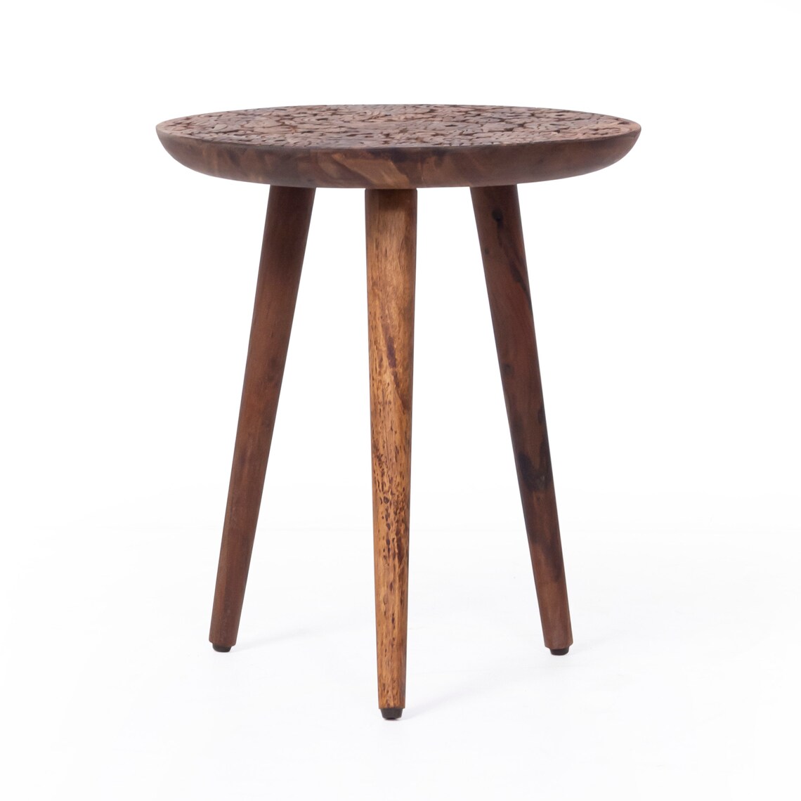 Wooden Side Table With Hand Craved Design/planter Stand Wood Planter ...