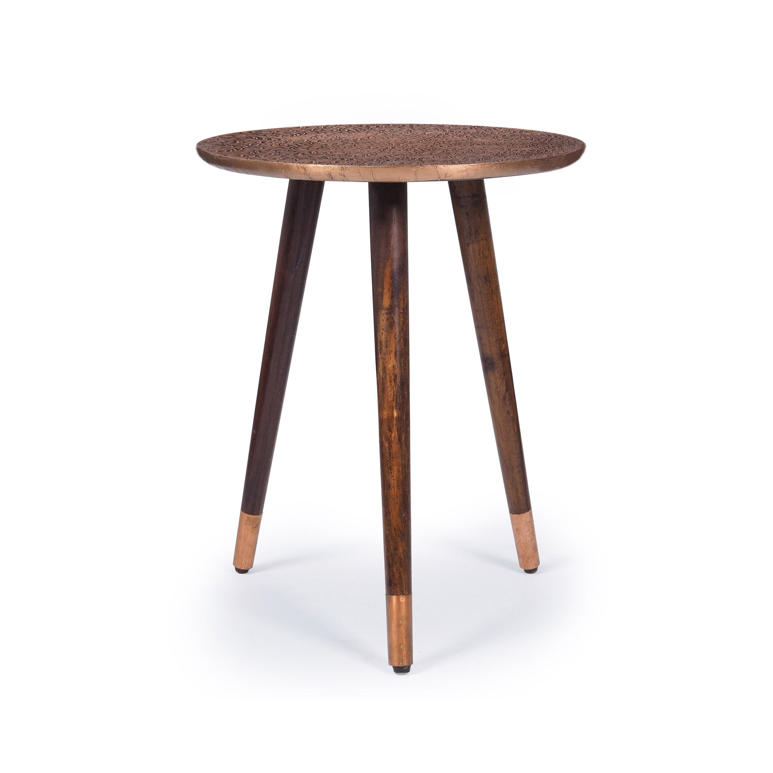 Hammered Copper Side Table: Mid-century Modern Accent Table - Etsy