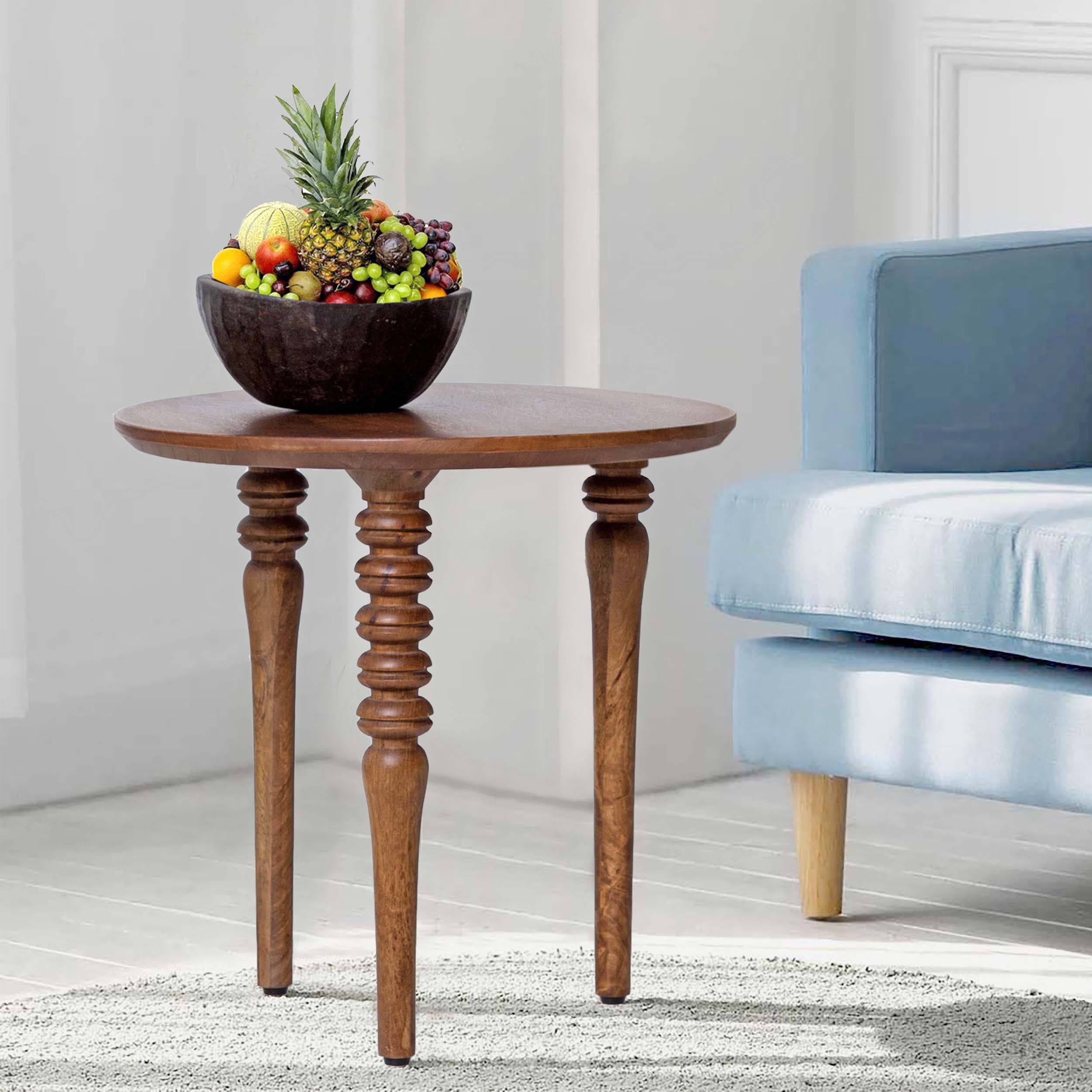 Elegant Wooden Side Table With Carved Legs - Etsy