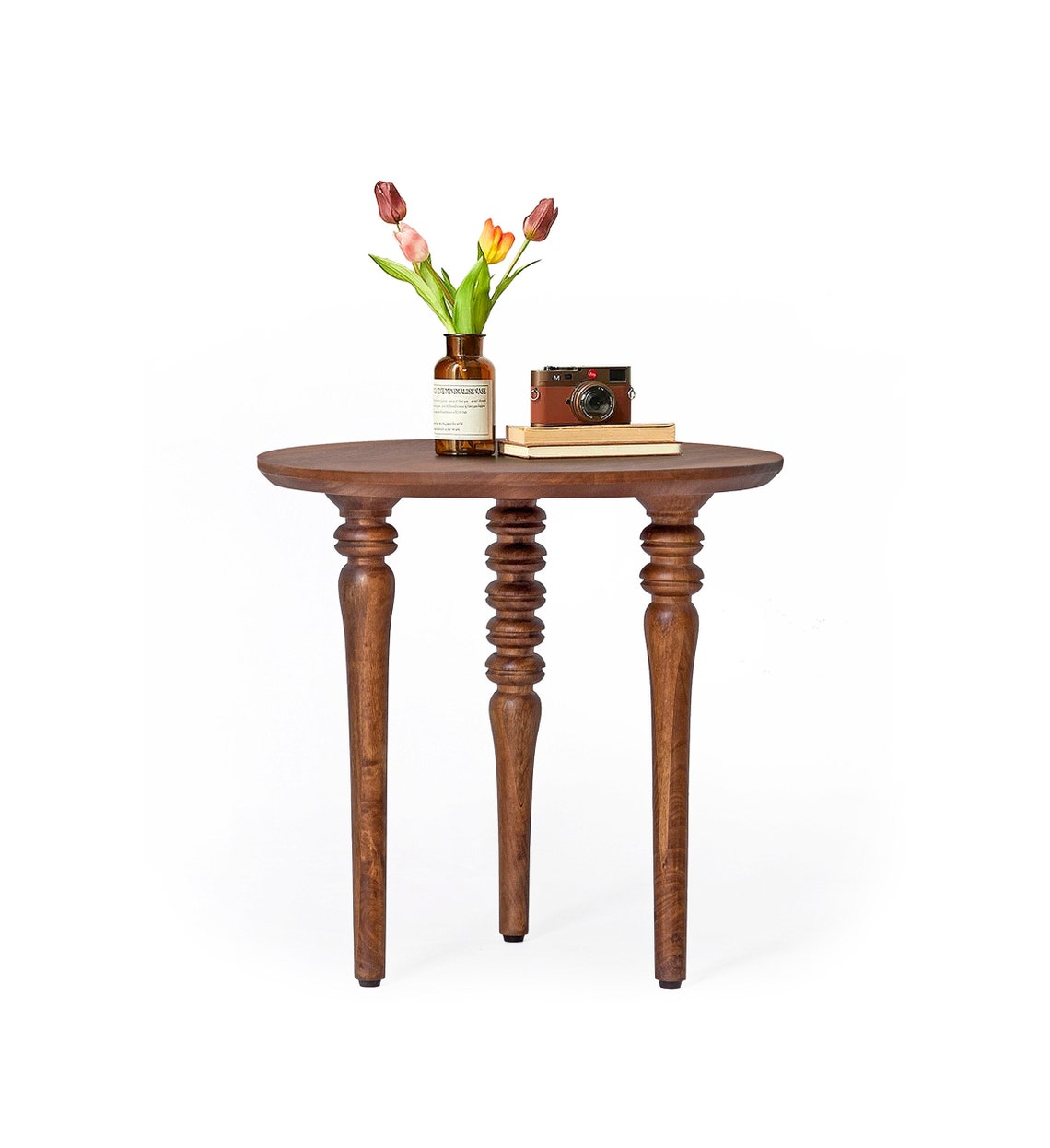 Elegant Wooden Side Table With Carved Legs - Etsy