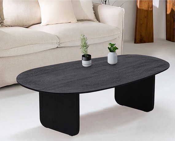 Organic Shape Solid Wood Black light Walnut Cocktail coffee center Table handmade a Perfect Mother s Day Gift Etsy